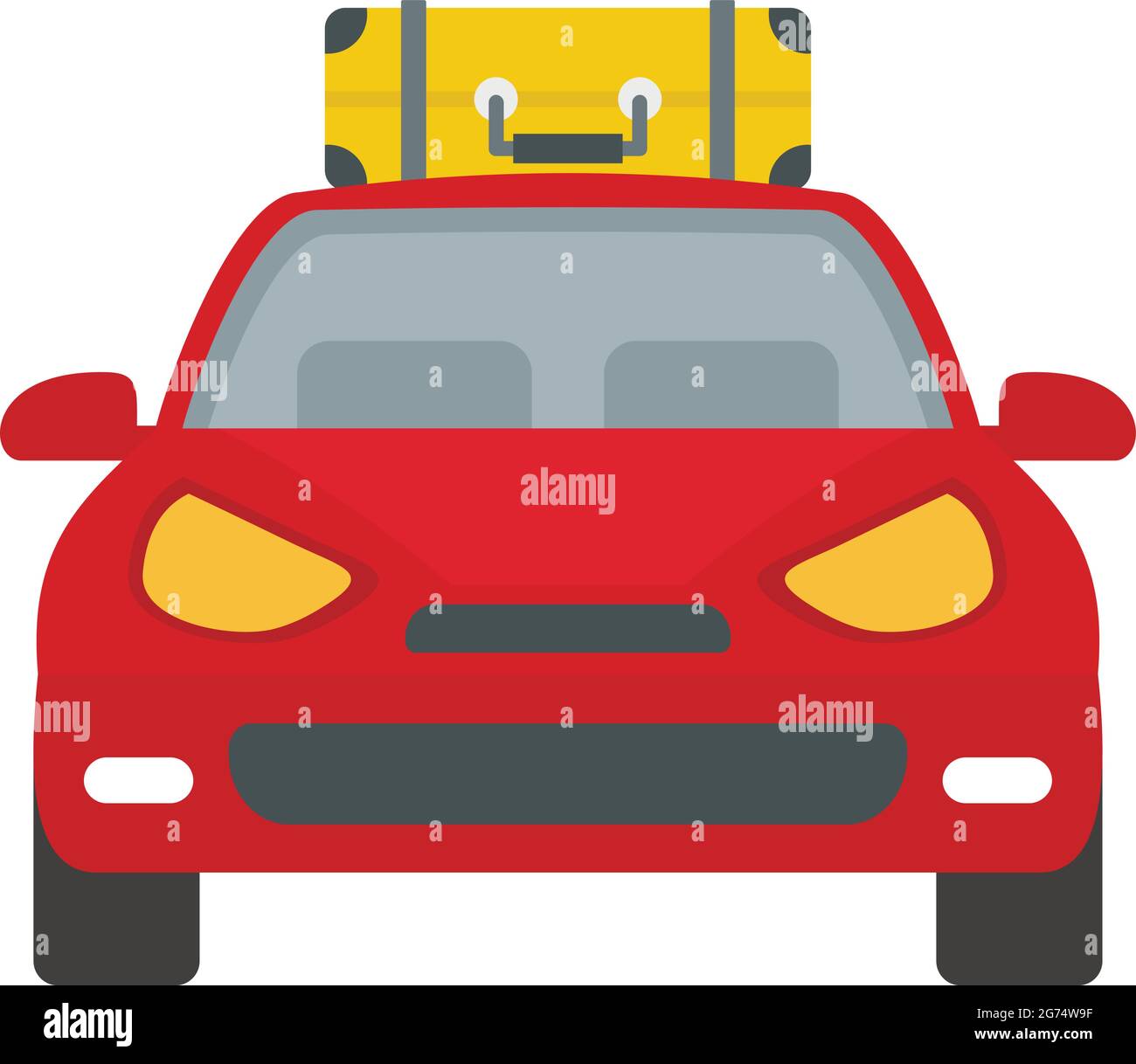 Front view travel car icon flat isolated vector Stock Vector Image ...