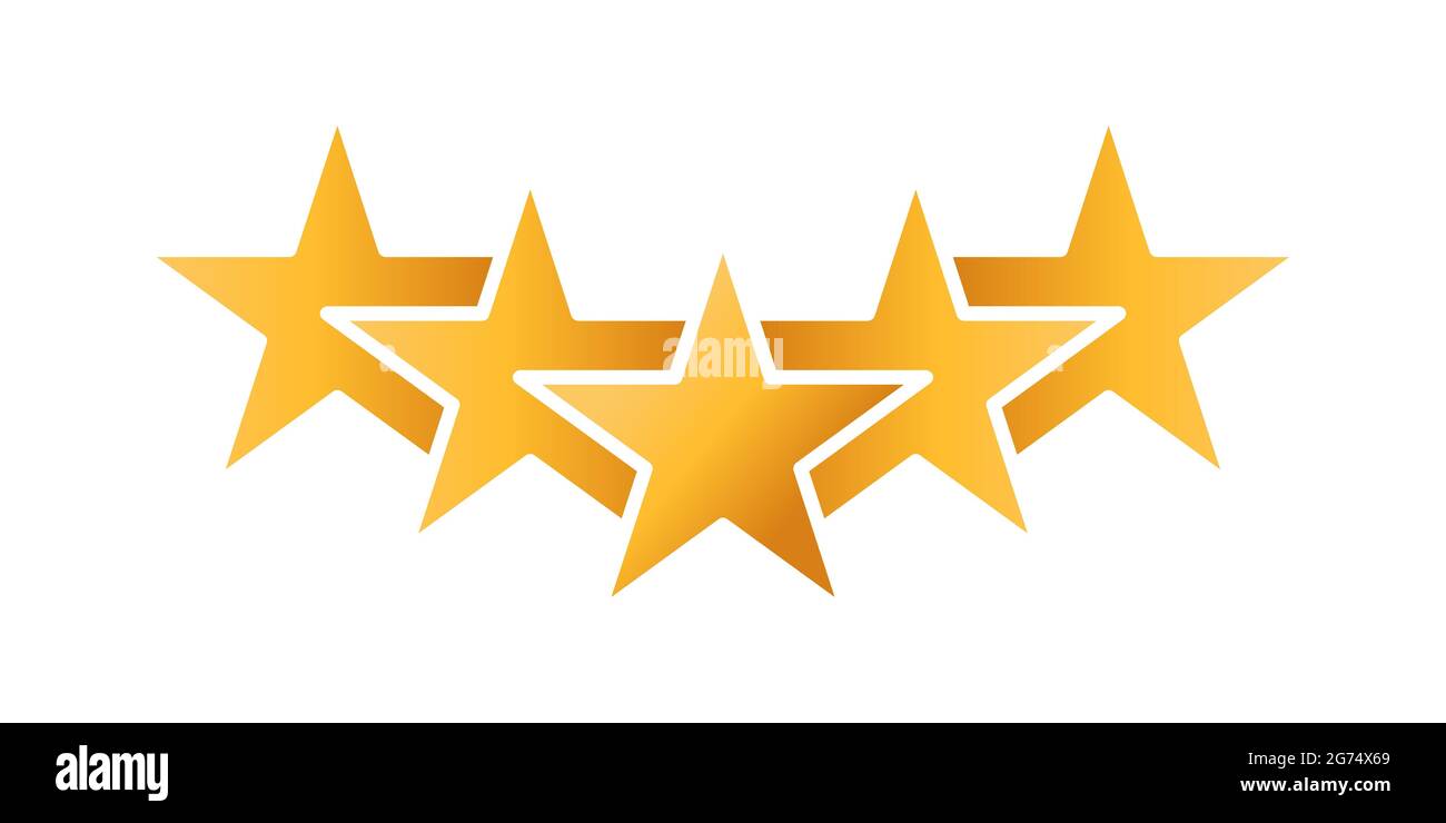 Customer review rating icon vector illustration. 5 star rating icon ...