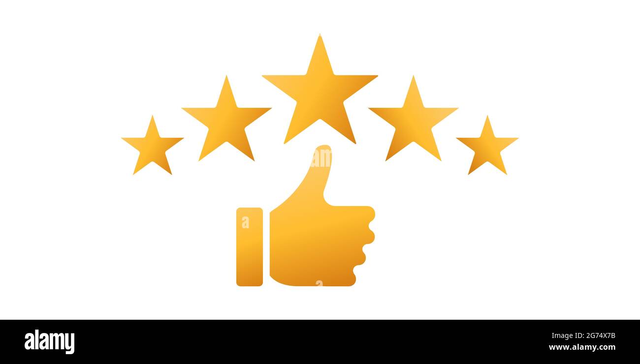Customer review rating icon vector illustration. 5 star rating icon ...