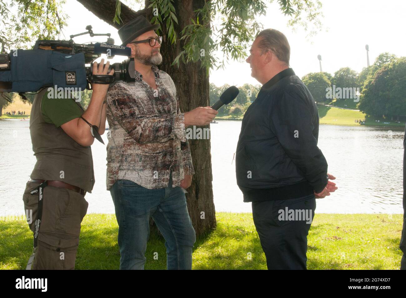 Actor Peter Kurth seen at "Kino am Olympiasee" before the screening of ...