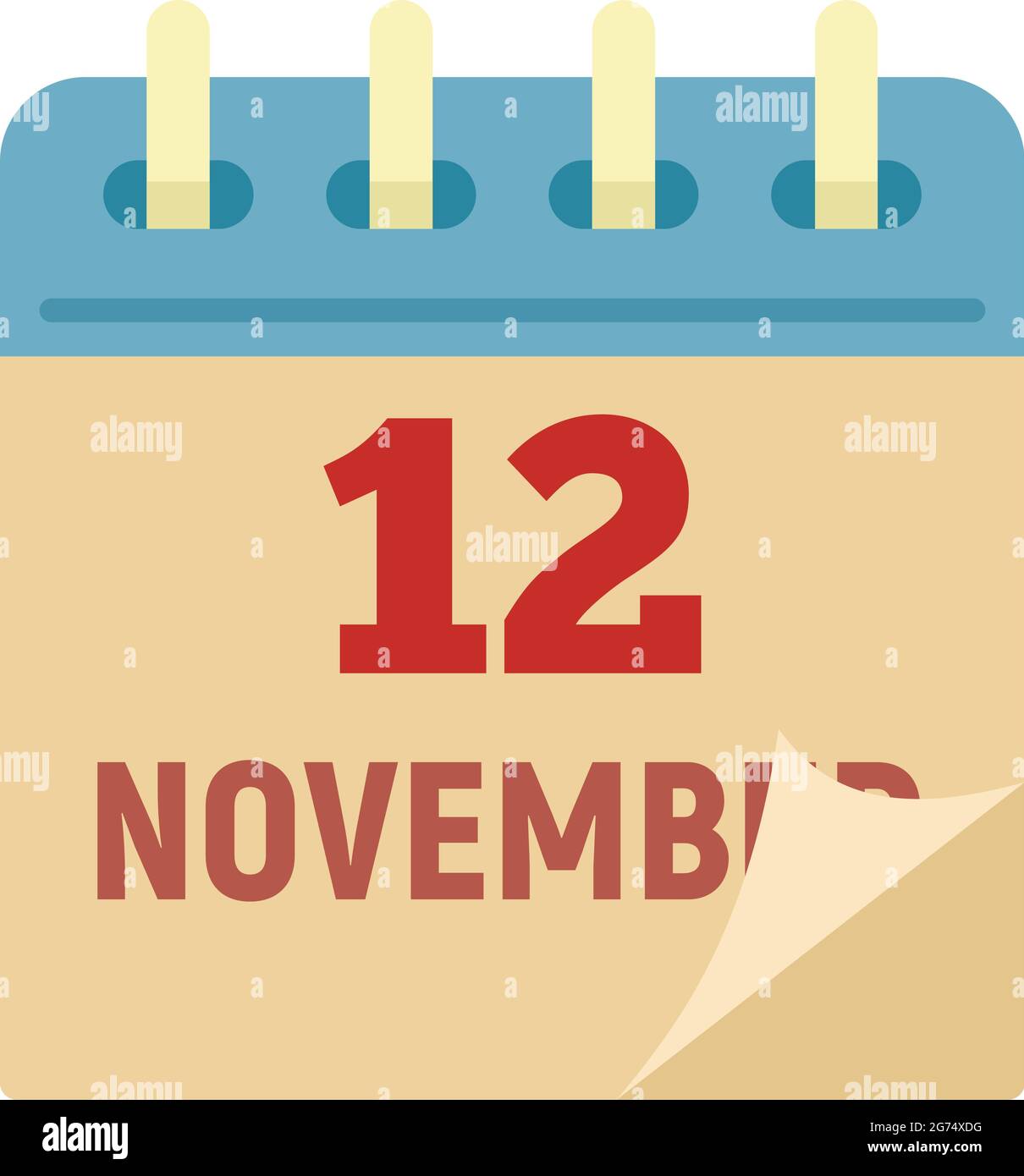 12 november calendar icon flat isolated vector Stock Vector Image & Art ...