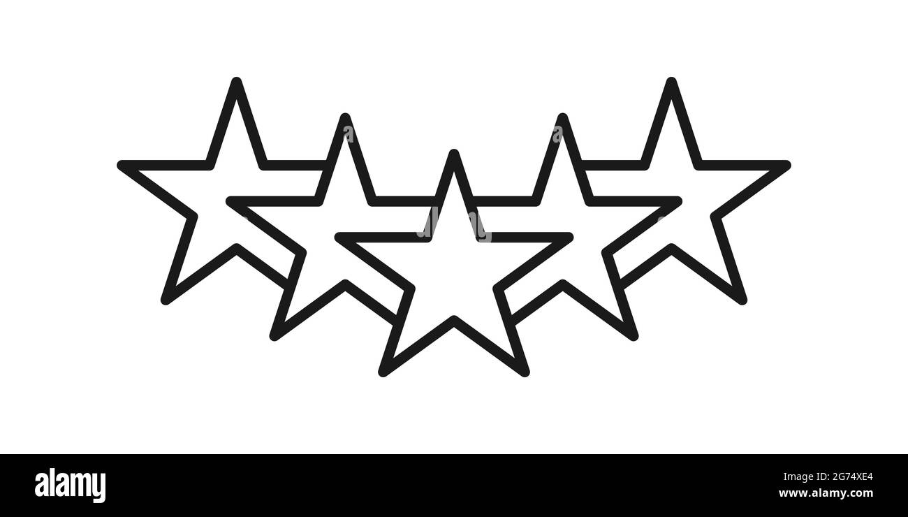 Customer review rating icon vector illustration. 5 star rating icon ...