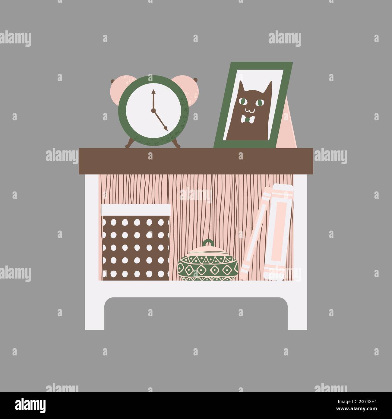Bedside table in cozy Stock Vector Images - Alamy