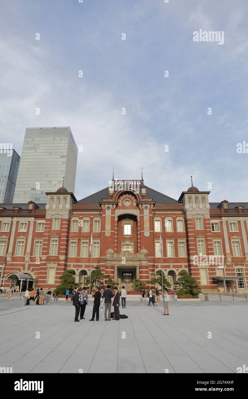 the excellent view of Tokyo station from the KITTE GARDEN, which is on ...