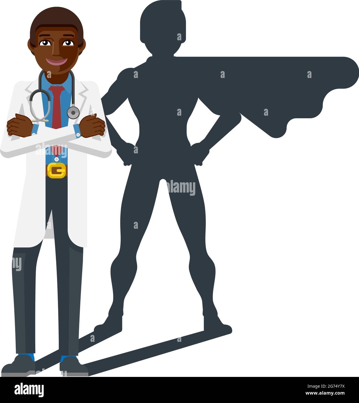 Young Medical Doctor Super Hero Cartoon Mascot Stock Vector Image & Art ...