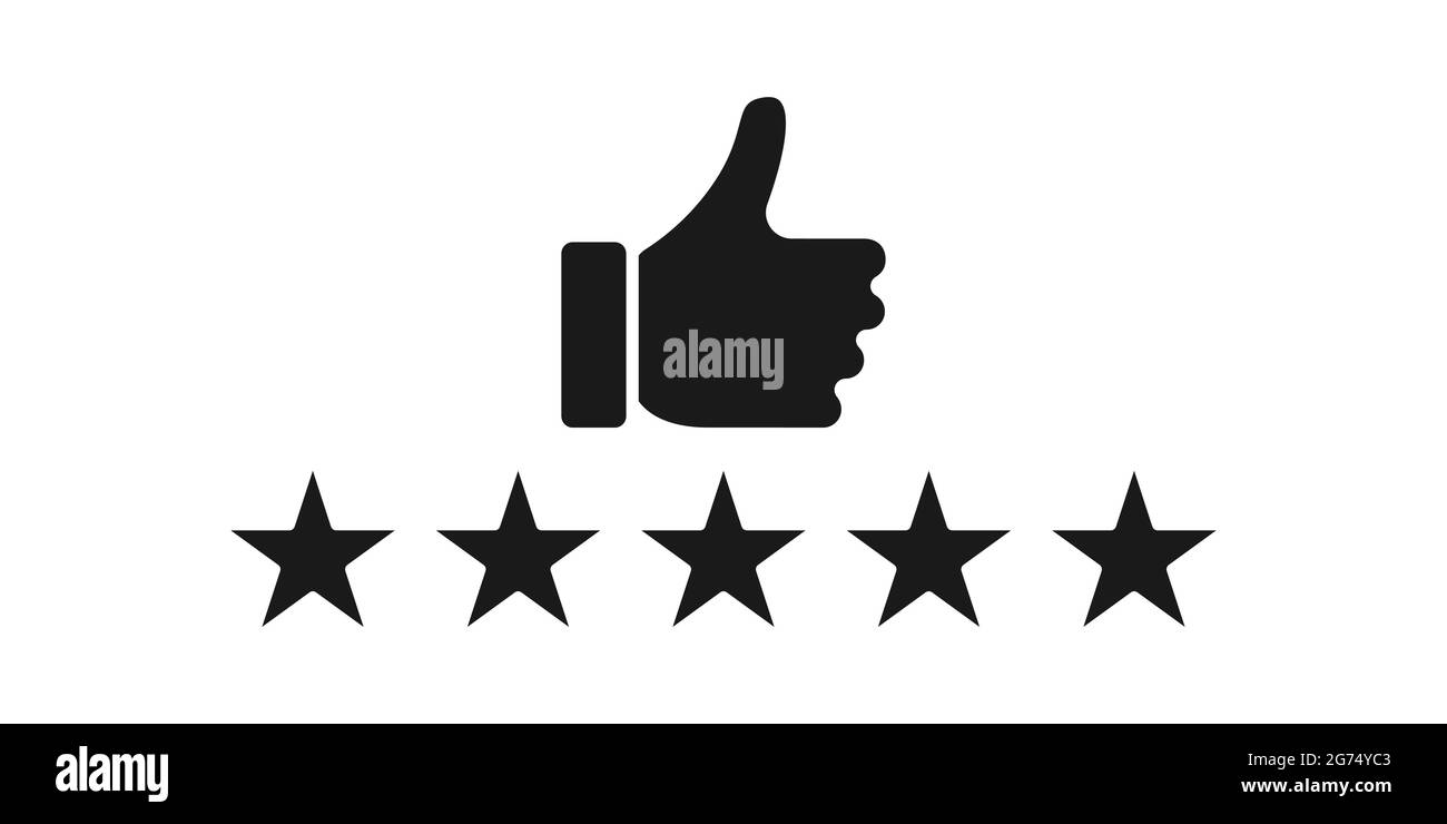 Customer review rating icon vector illustration. 5 star rating icon ...