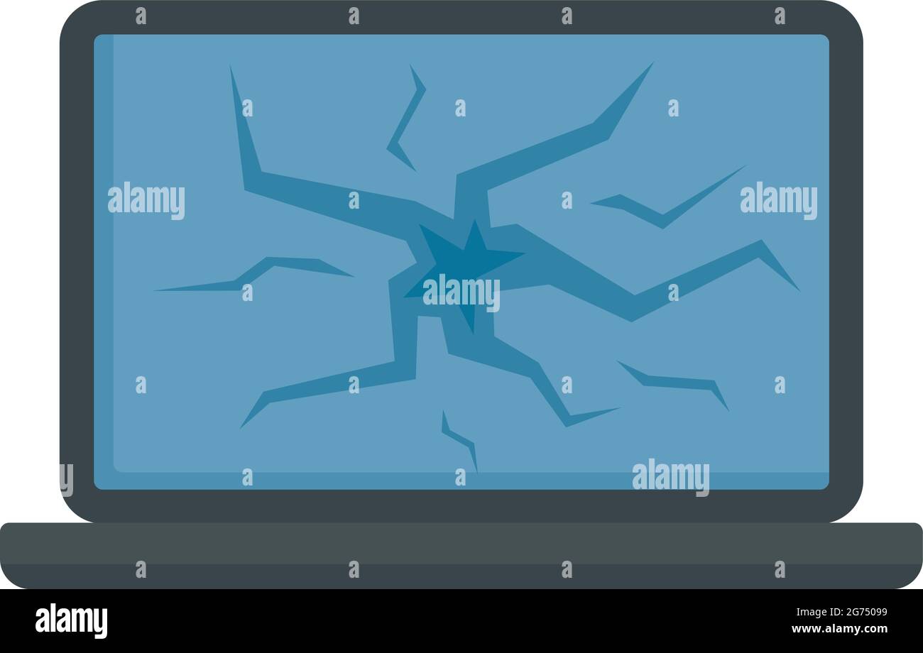 Broken laptop icon flat isolated vector Stock Vector Image & Art - Alamy