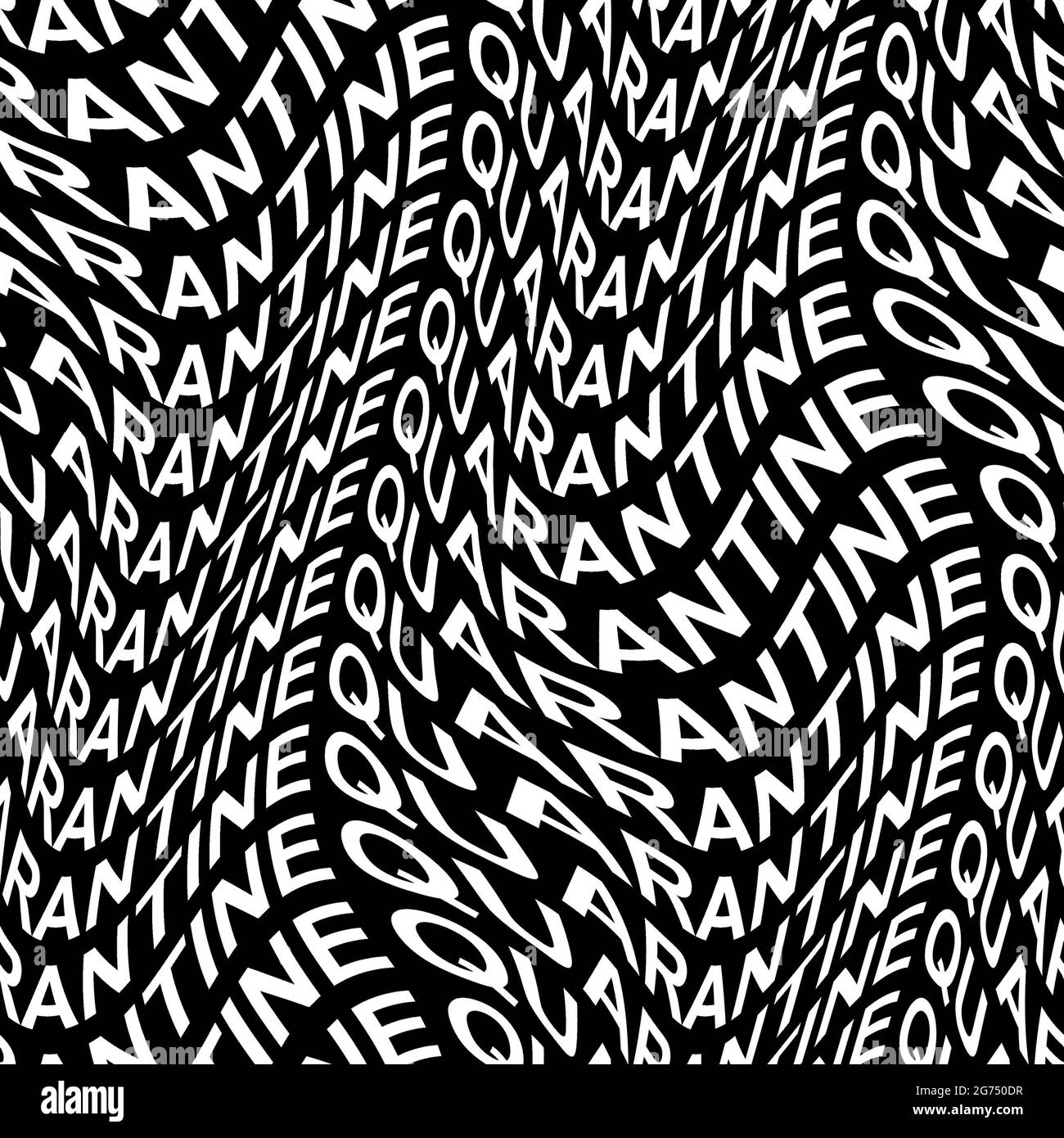 QUARANTINE word warped, distorted, repeated, and arranged into seamless ...