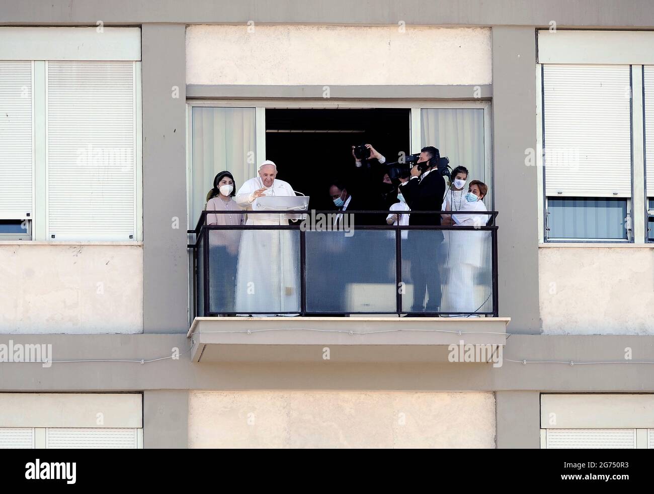 Rome, Italy. 11th July, 2021. Rome 11/07/2021 Pope Francis recites the ...