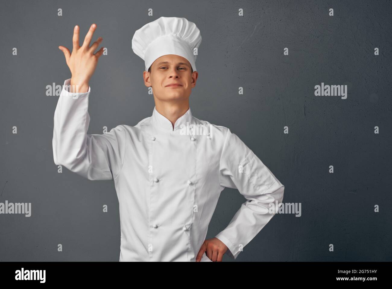 Positive man raises hand camera hi-res stock photography and images - Alamy