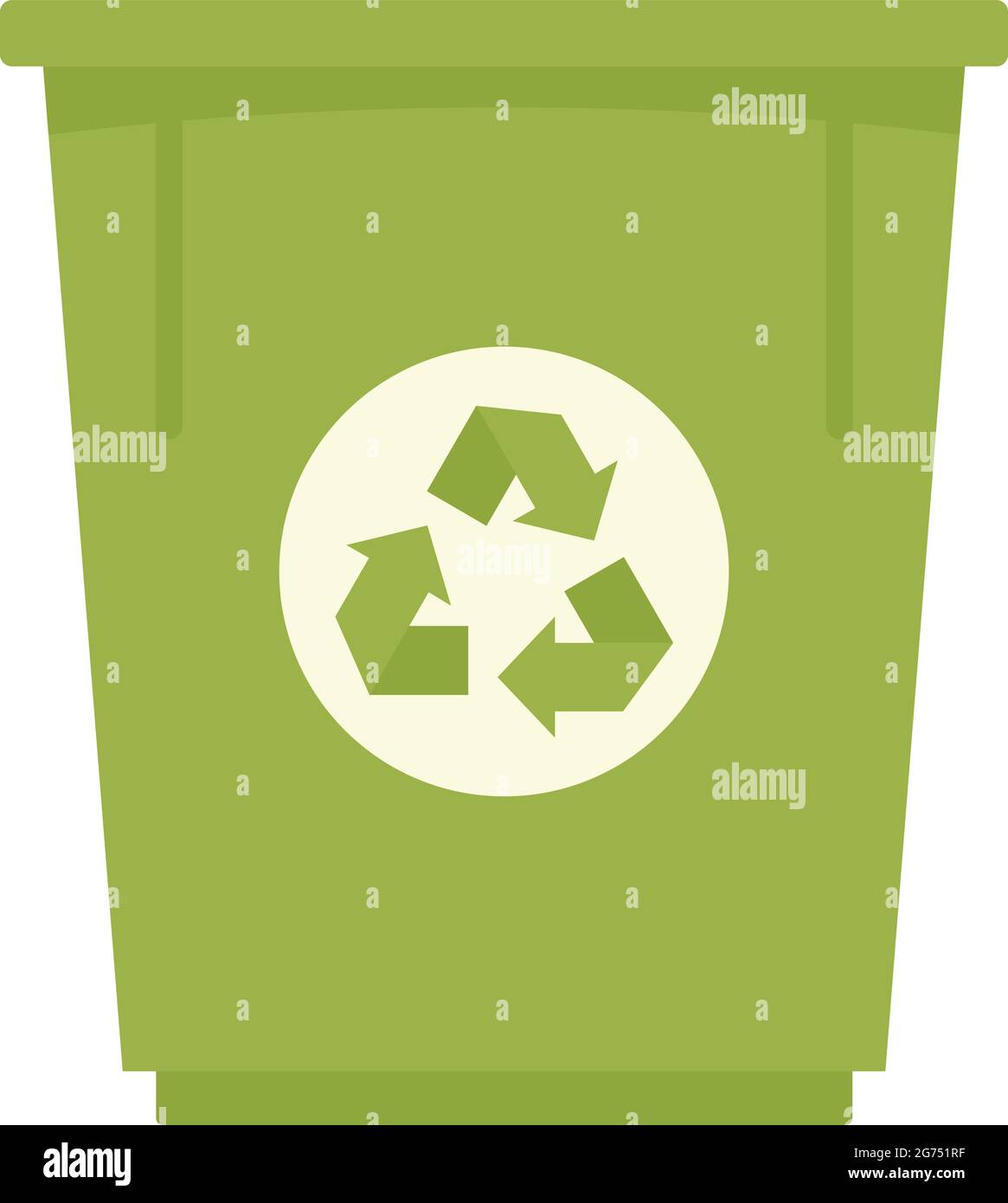 Green recycle bin icon flat isolated vector Stock Vector Image & Art ...