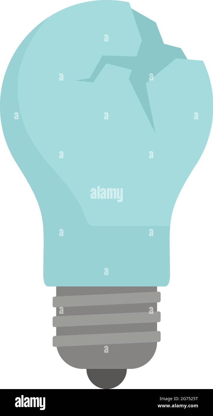 Cracked bulb icon flat isolated vector Stock Vector Image & Art - Alamy
