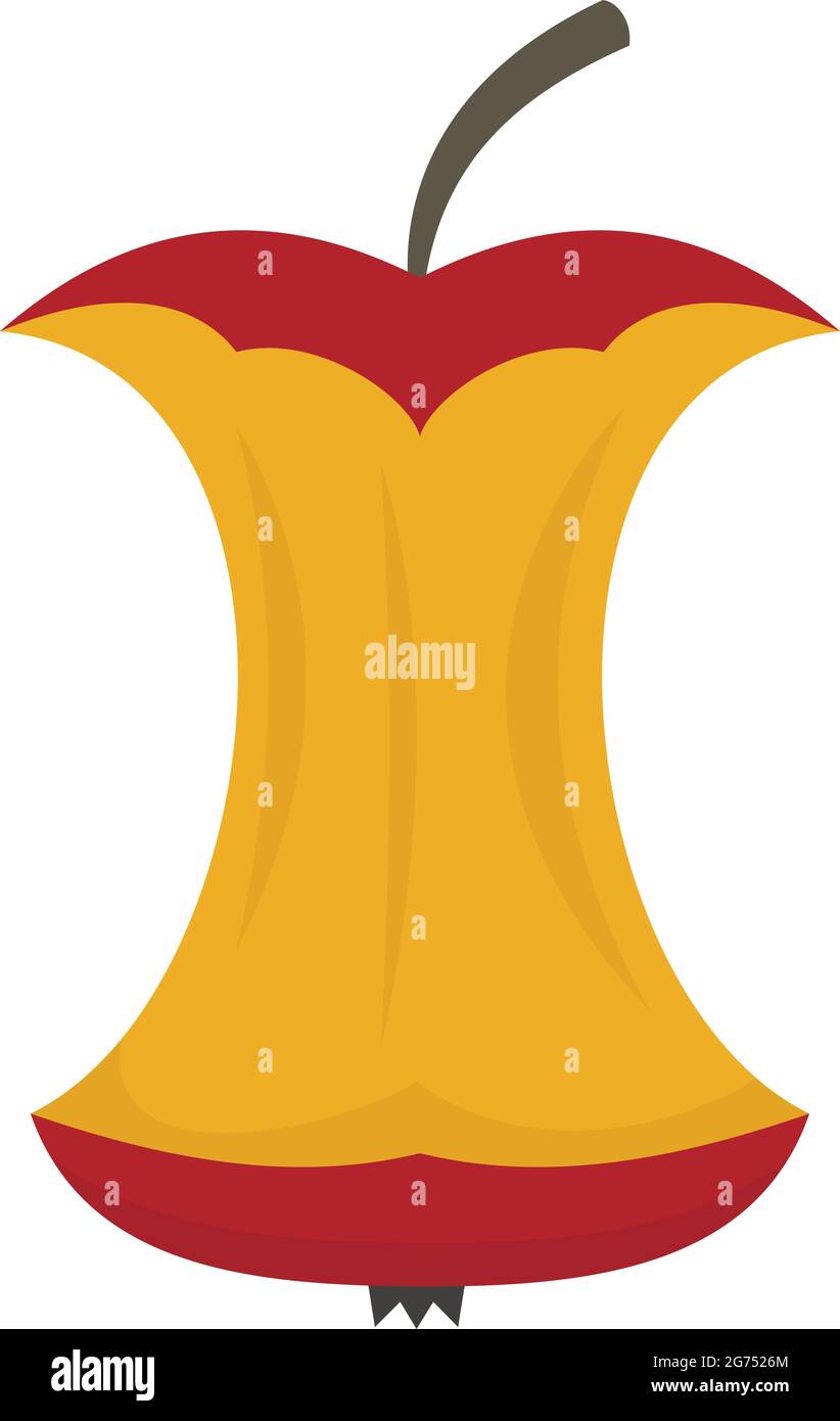 Eaten red apple icon flat isolated vector Stock Vector Image & Art - Alamy