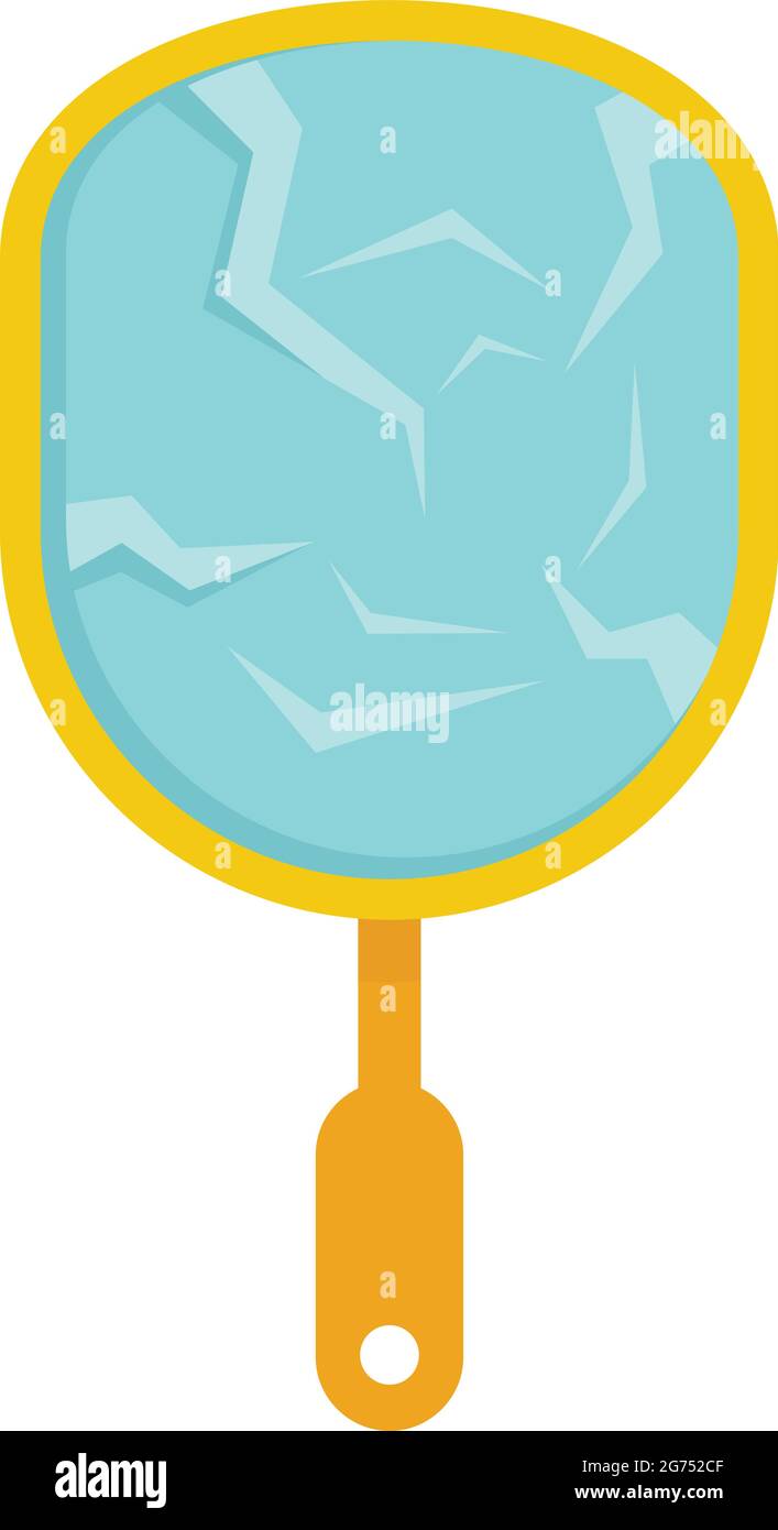 Cracked hand mirror icon flat isolated vector Stock Vector Image & Art ...