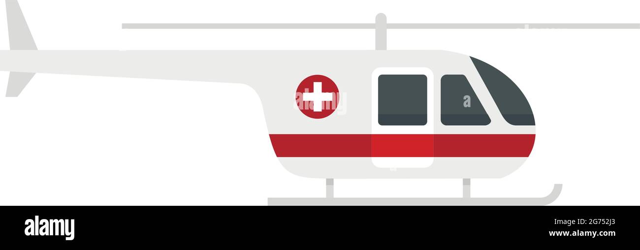 Sky ambulance helicopter icon flat isolated vector Stock Vector Image ...