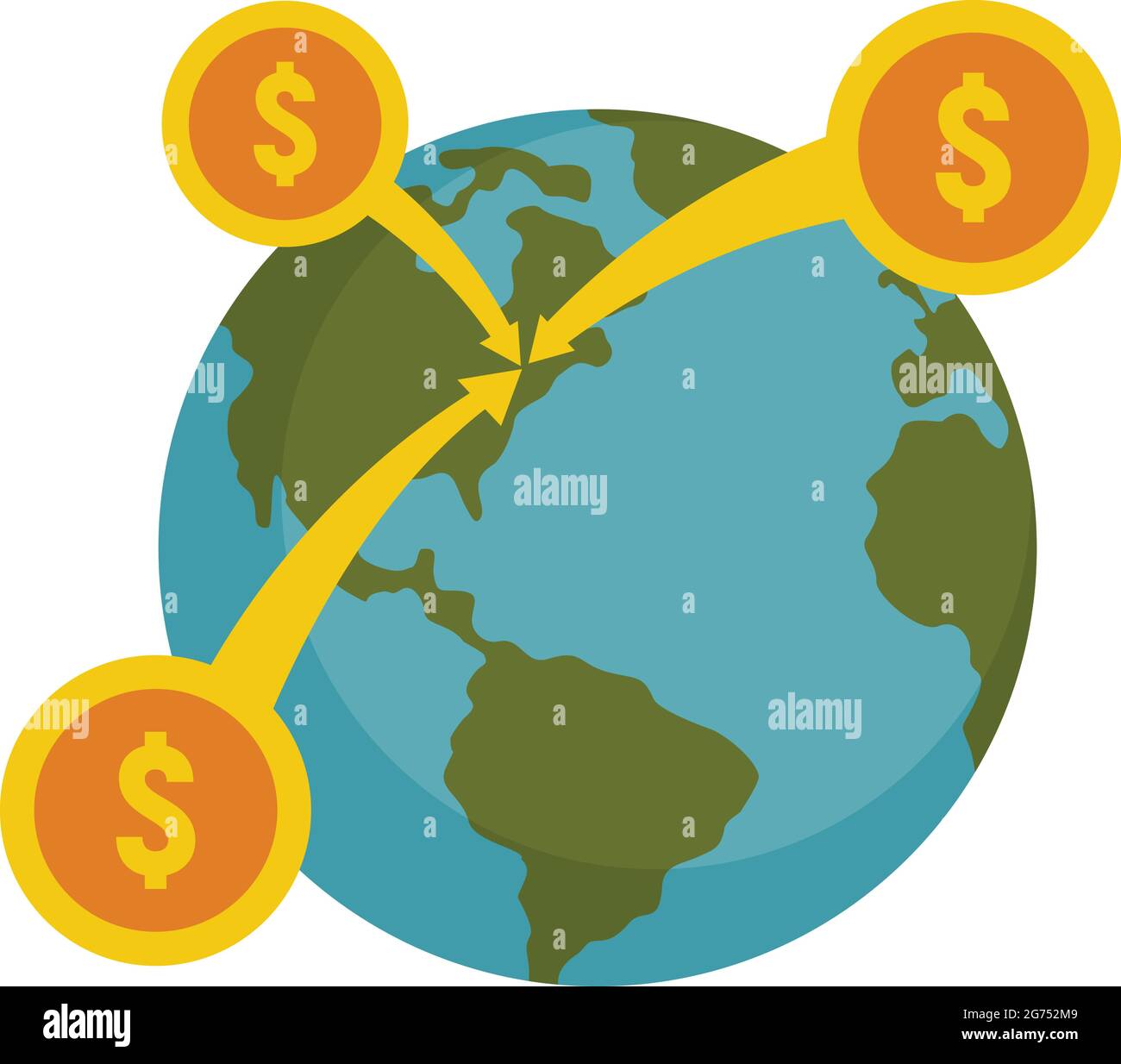 Global money crowdfunding icon flat isolated vector Stock Vector Image ...