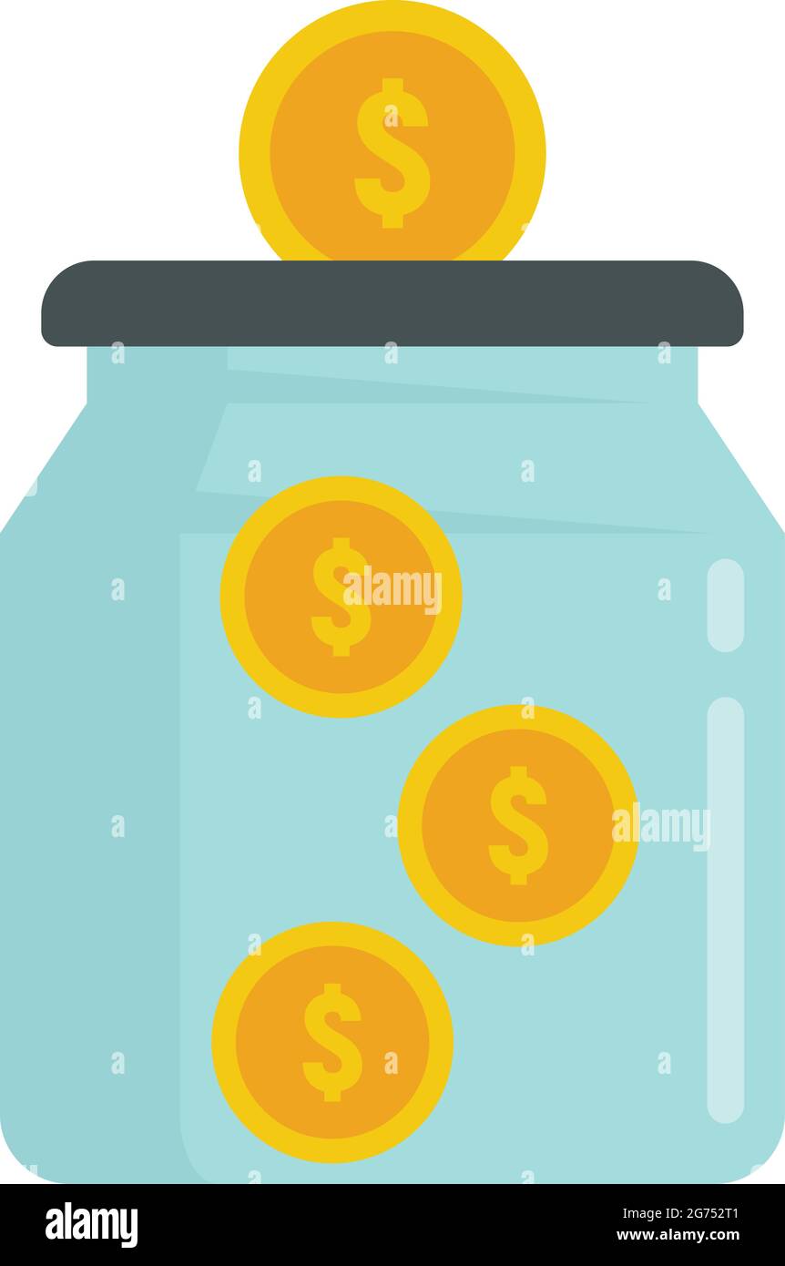 Money crowdfunding jar icon flat isolated vector Stock Vector Image ...