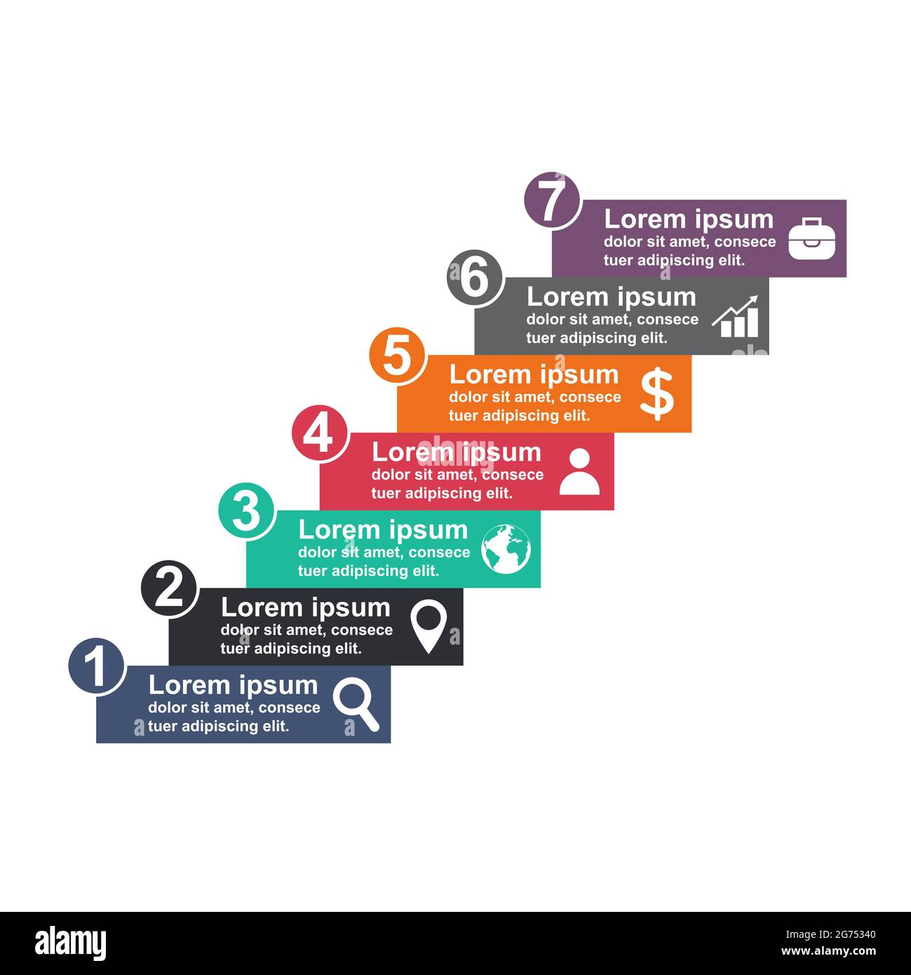 Infographic business concept design with icons and 7 steps. Simple ...