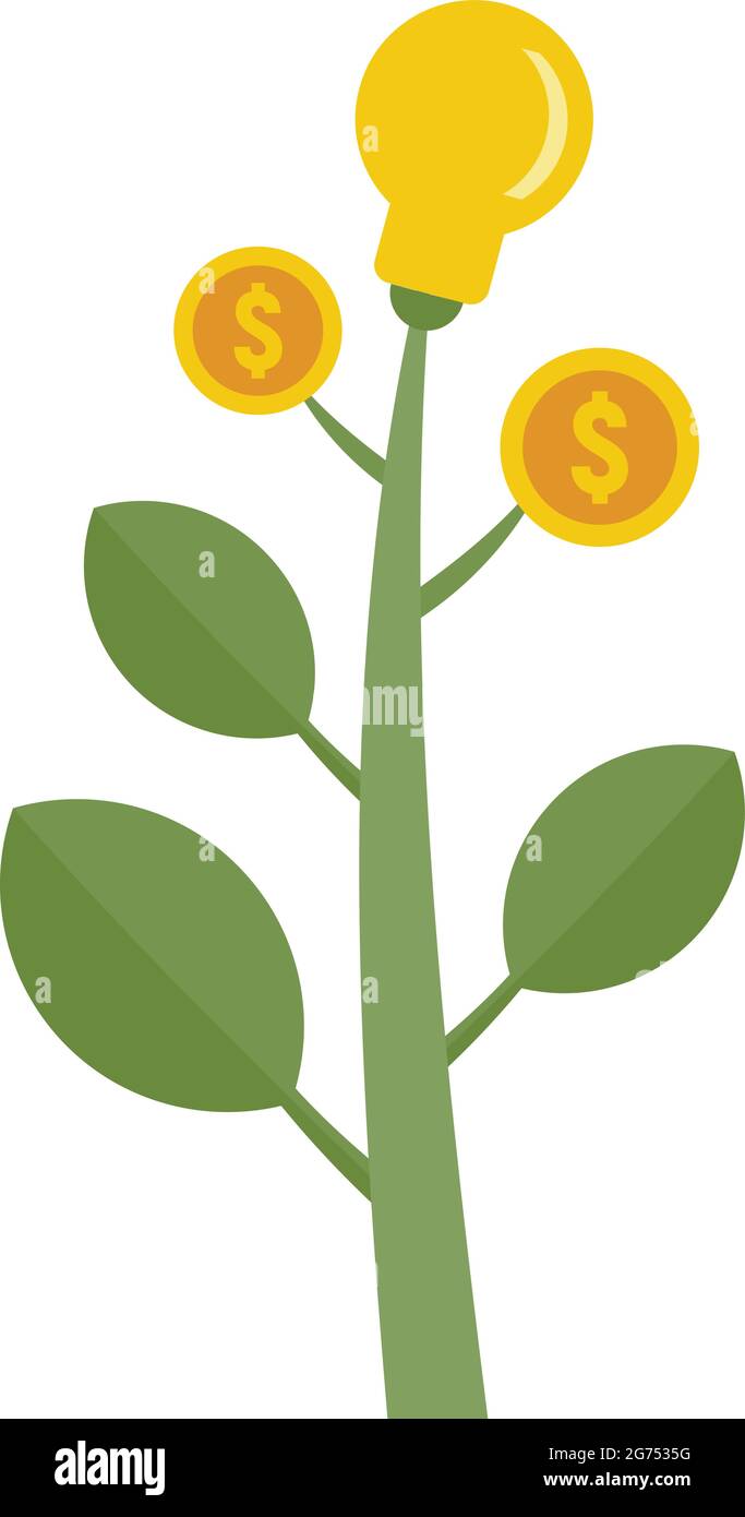 Money plant icon flat isolated vector Stock Vector Image & Art - Alamy