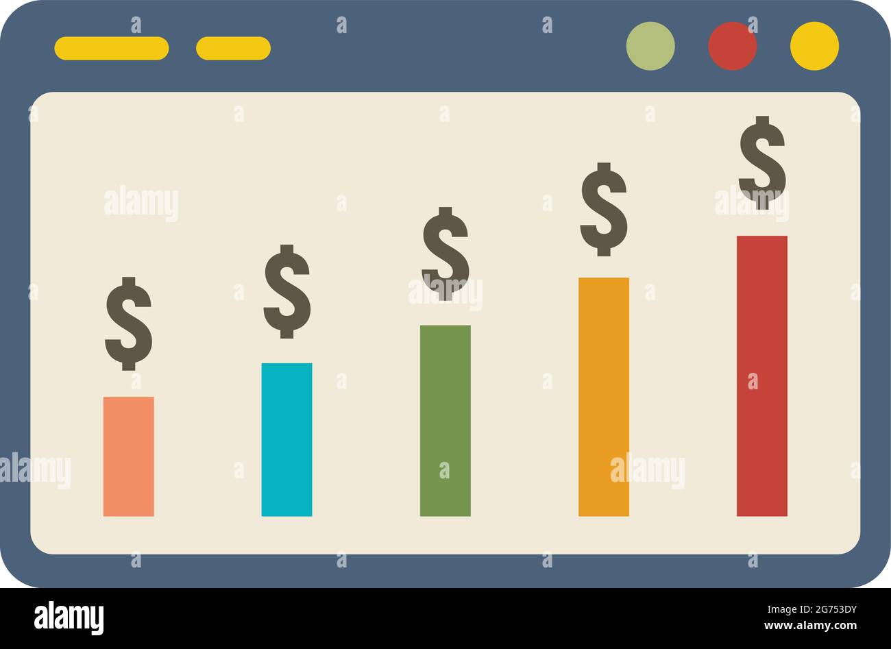 Finance money graph icon flat isolated vector Stock Vector Image & Art ...