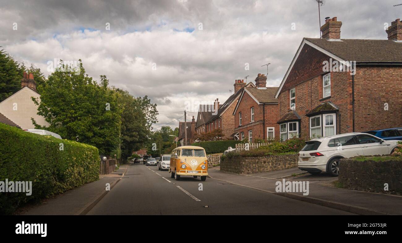 Street view of the village of Westerham, Kent, UK Stock Photo - Alamy