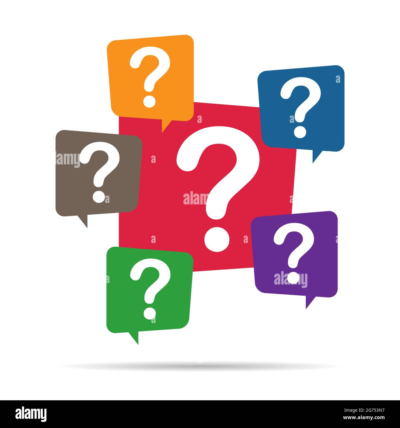 Question mark, frequently asked questions vector icon. Information speech bubble symbol, help ...