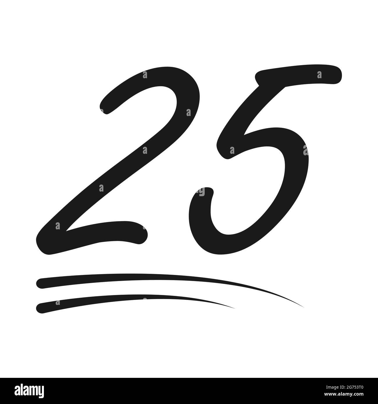 Congratulation number lettering, 25 celebrate follower icon, web online ...