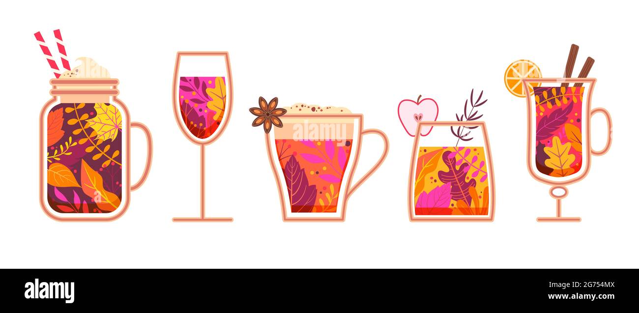 Autumn hot spicy drinks Stock Vector Image & Art - Alamy
