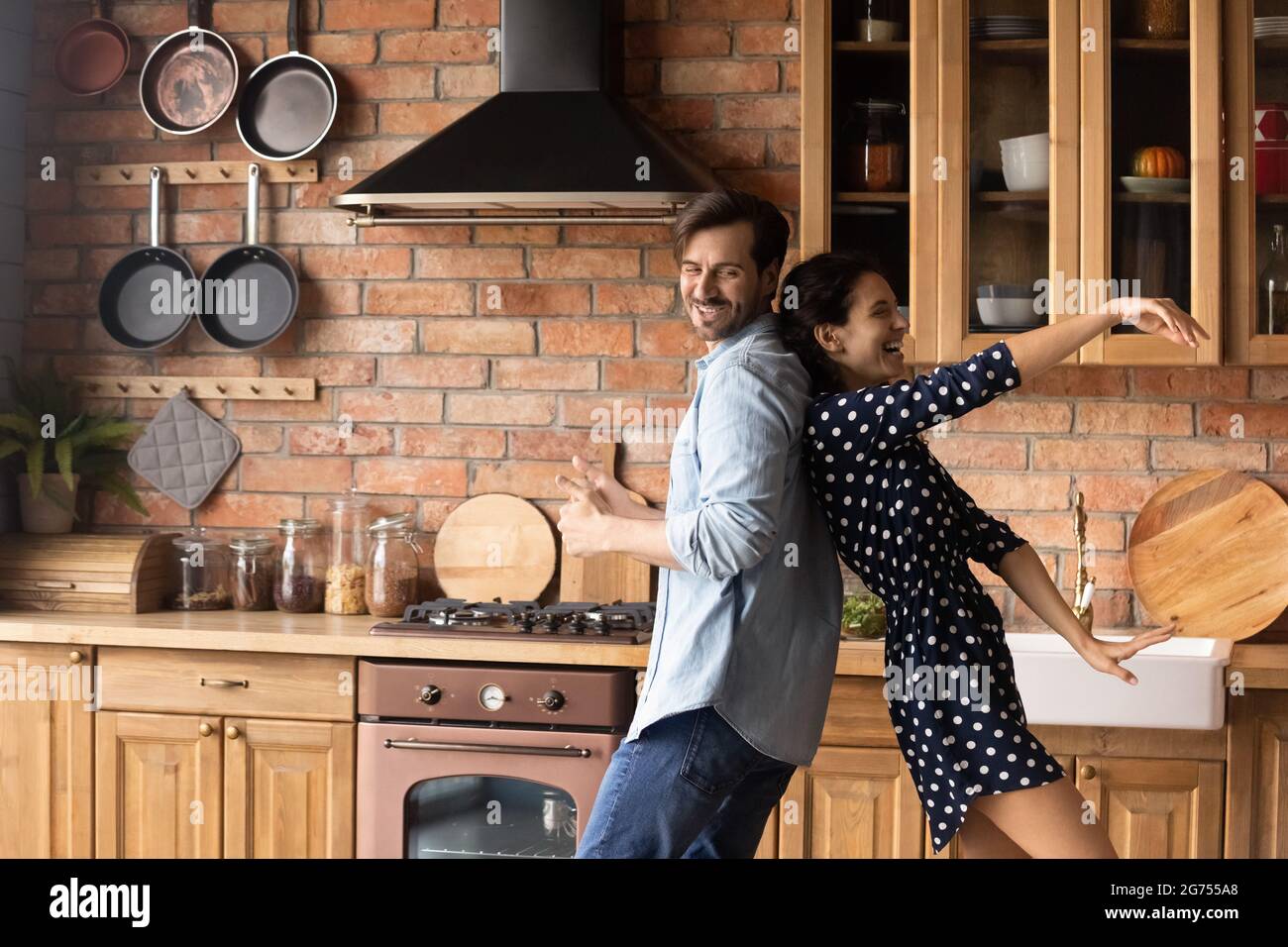 Happy joyful millennial home owner celebrating mew apartment buying ...