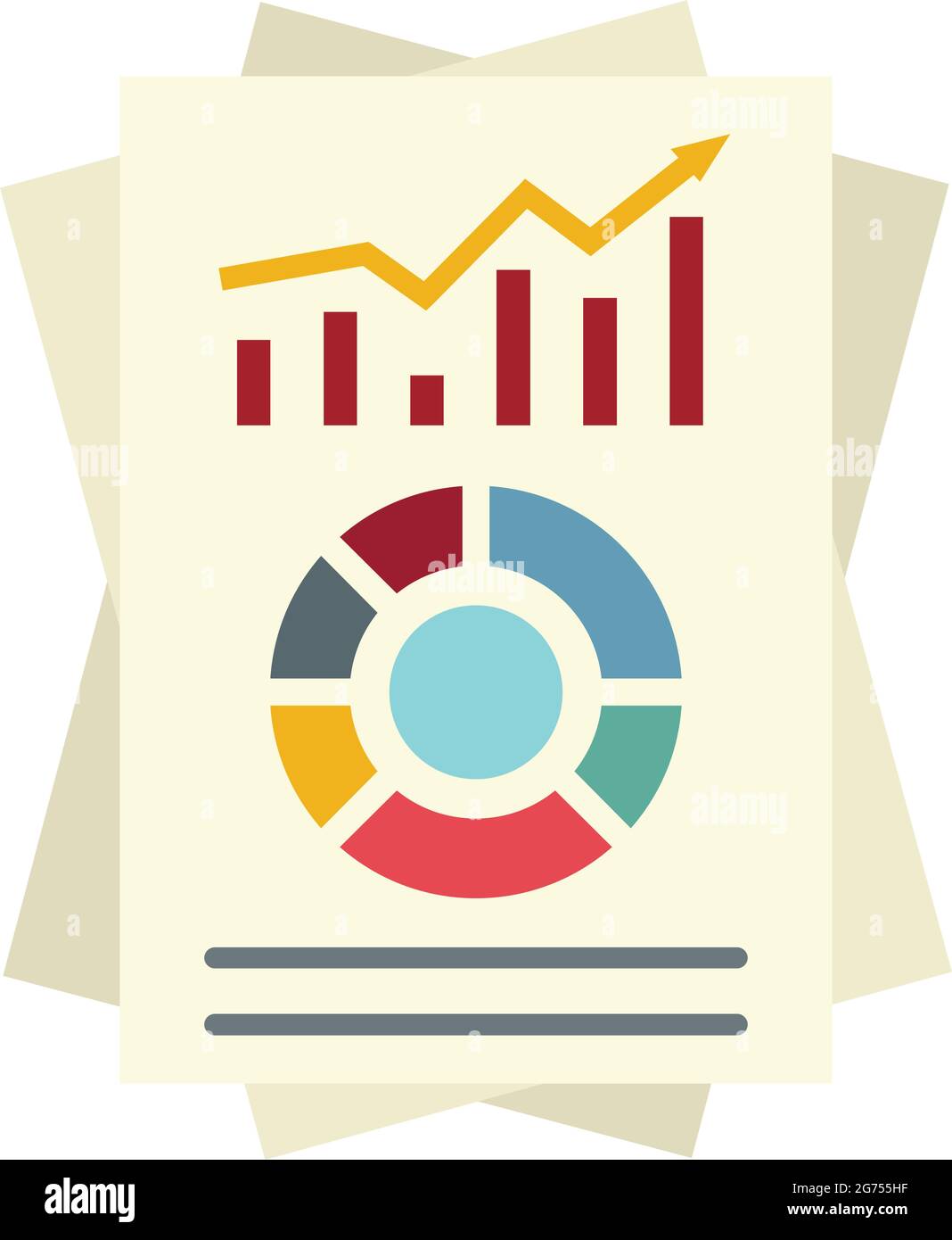 Company graph paper icon flat isolated vector Stock Vector Image & Art ...