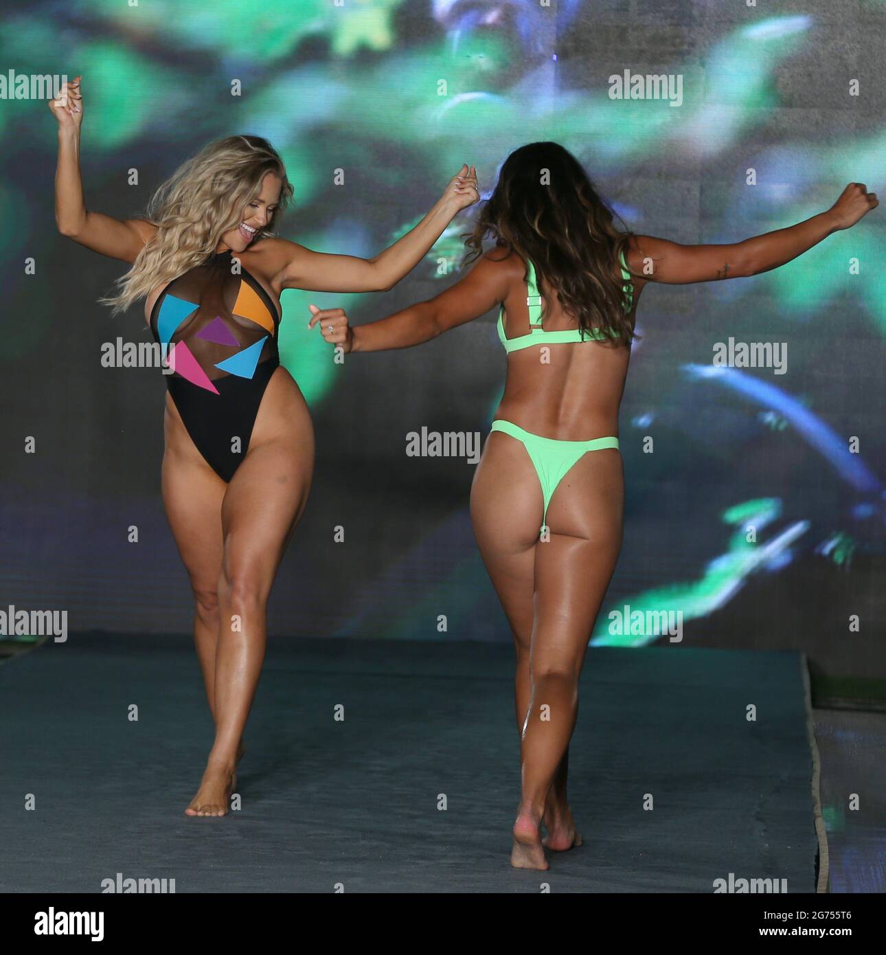 MIAMI, FLORIDA - JULY 10: Kristen Louelle walks for 2021 Sports ... MIAMI, FLORIDA - JULY 10: Kristen Louelle walks for 2021 Sports ...