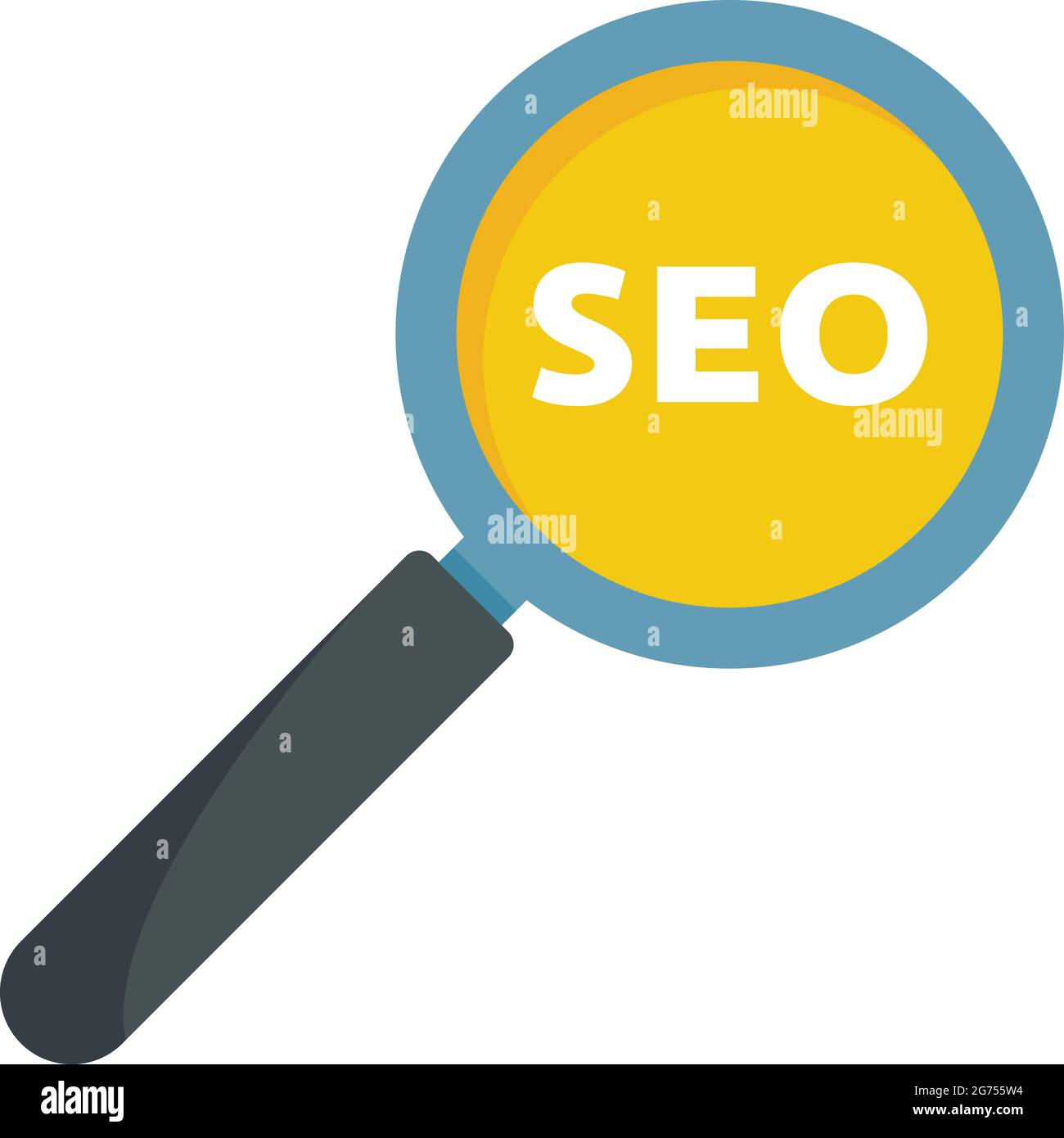 Seo magnifier icon flat isolated vector Stock Vector Image & Art - Alamy