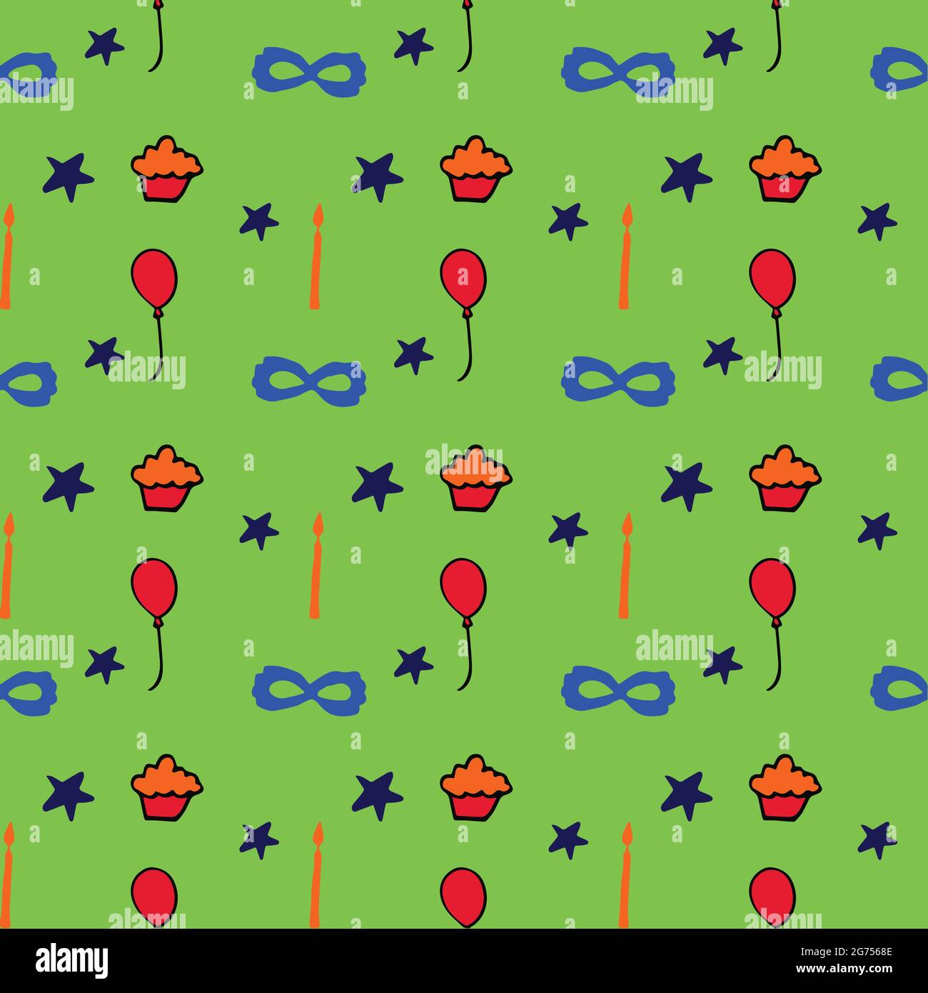 Birthday party element seamless print pattern Stock Vector Image & Art ...