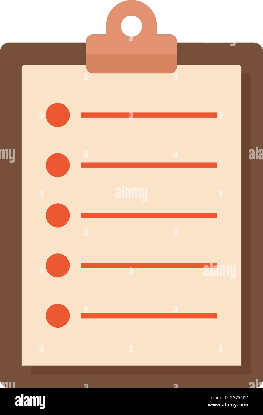 Paper clipboard icon flat isolated vector Stock Vector Image & Art - Alamy