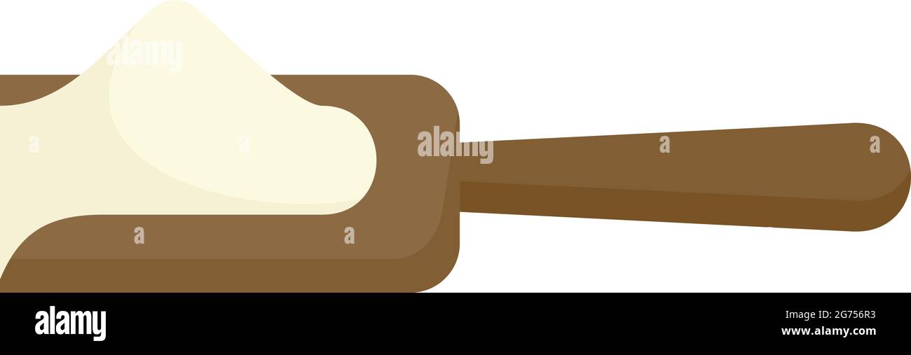 Flour wood spoon icon flat isolated vector Stock Vector Image & Art - Alamy