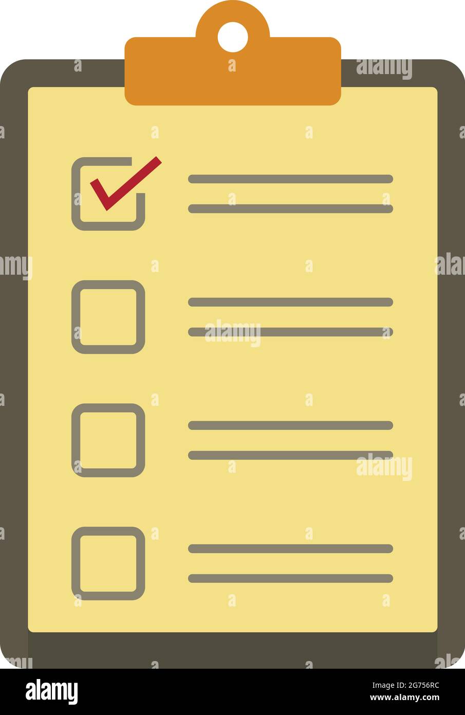 Paper checklist icon flat isolated vector Stock Vector Image & Art - Alamy