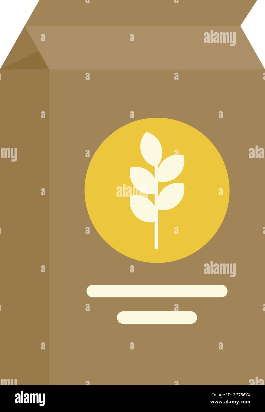 Paper flour package icon flat isolated vector Stock Vector Image & Art ...