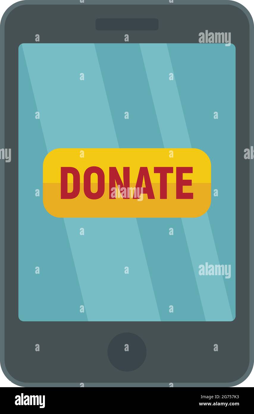 Smartphone donation icon flat isolated vector Stock Vector Image & Art ...