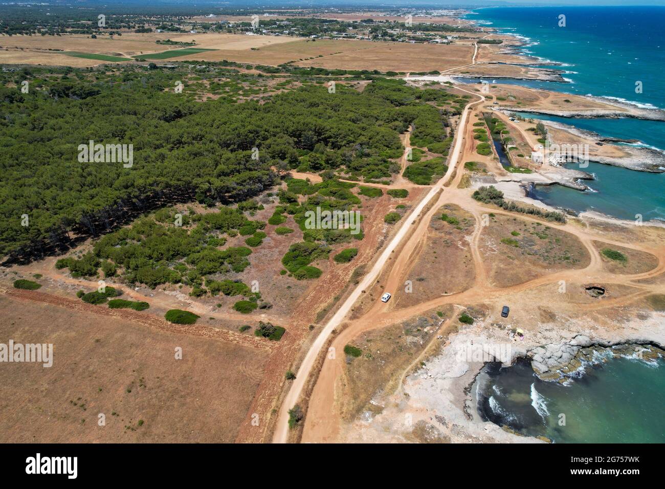 Costa Merlata, beaches near Ostuni photographed with drone from above ...
