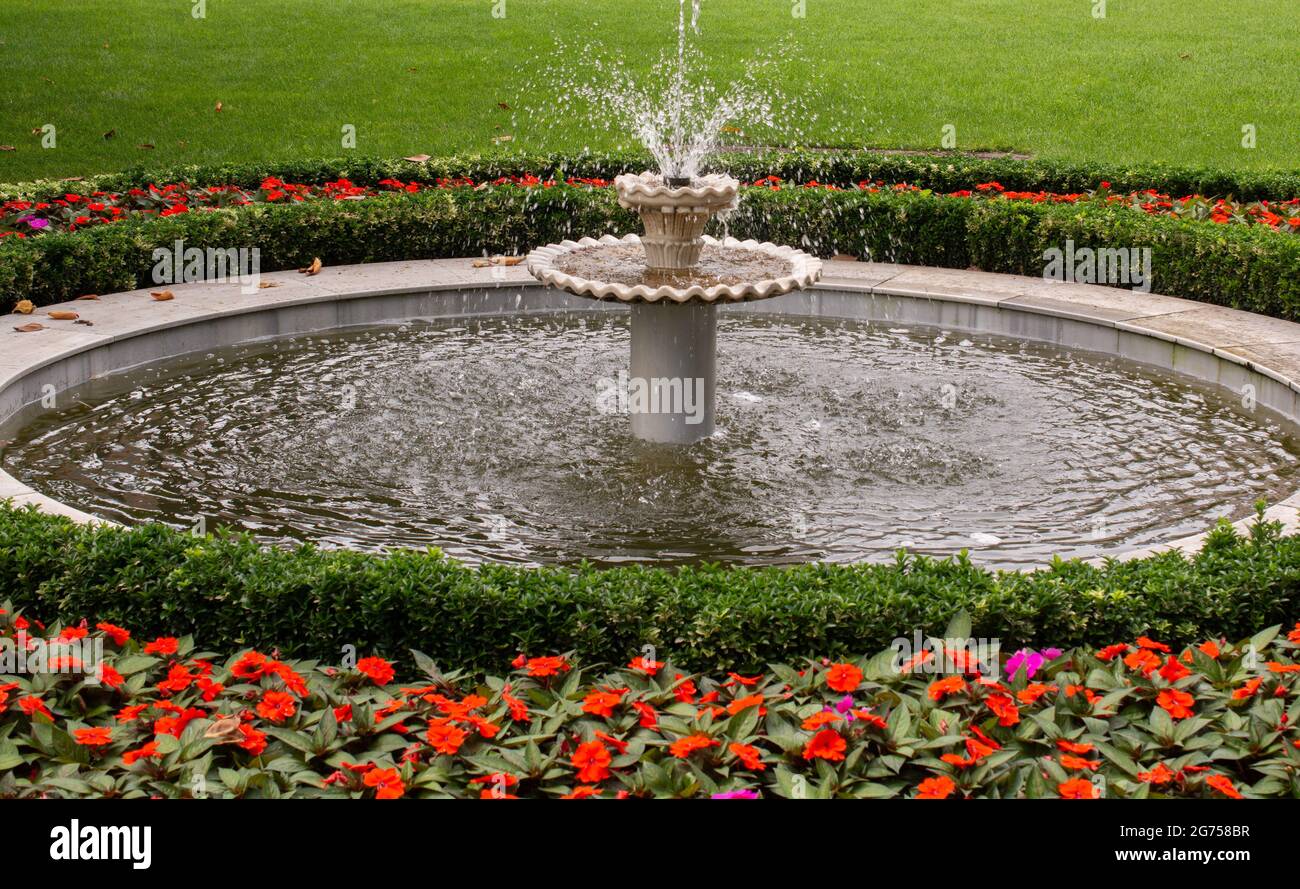 A scenic view of a water fountain in Topkapi Palace in Istanbul, Turkey ...