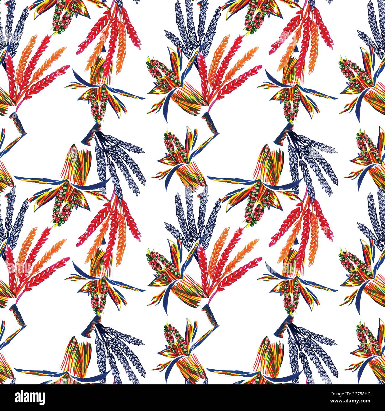 Seamless patterns with illustration of corn Stock Vector Image & Art ...