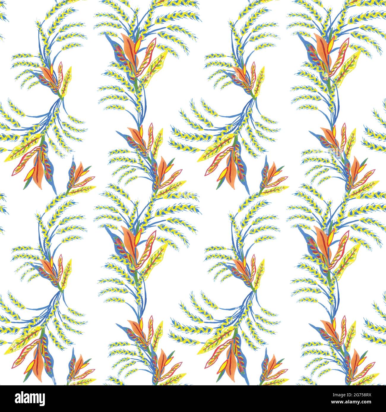Seamless patterns with illustration of plant Stock Vector Image & Art ...