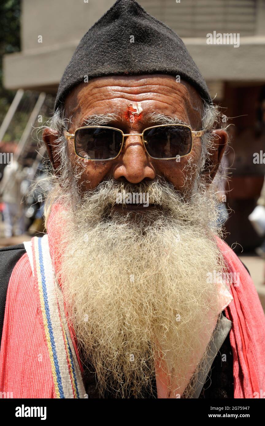 Nashik, Maharashtra, India- Asia; Aug, 2016 : potrait of indian hindu ...