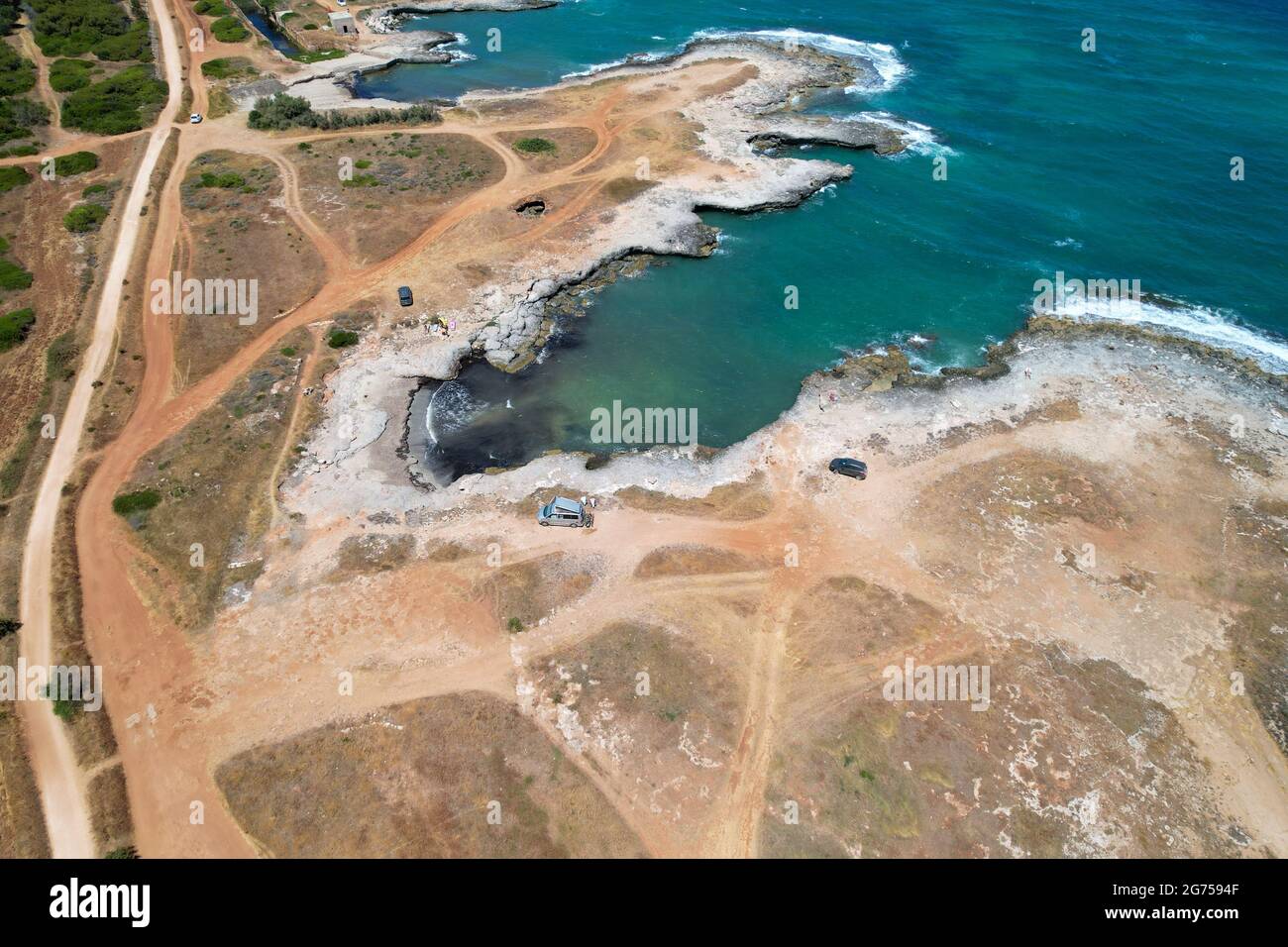 Costa Merlata, beaches near Ostuni photographed with drone from above ...