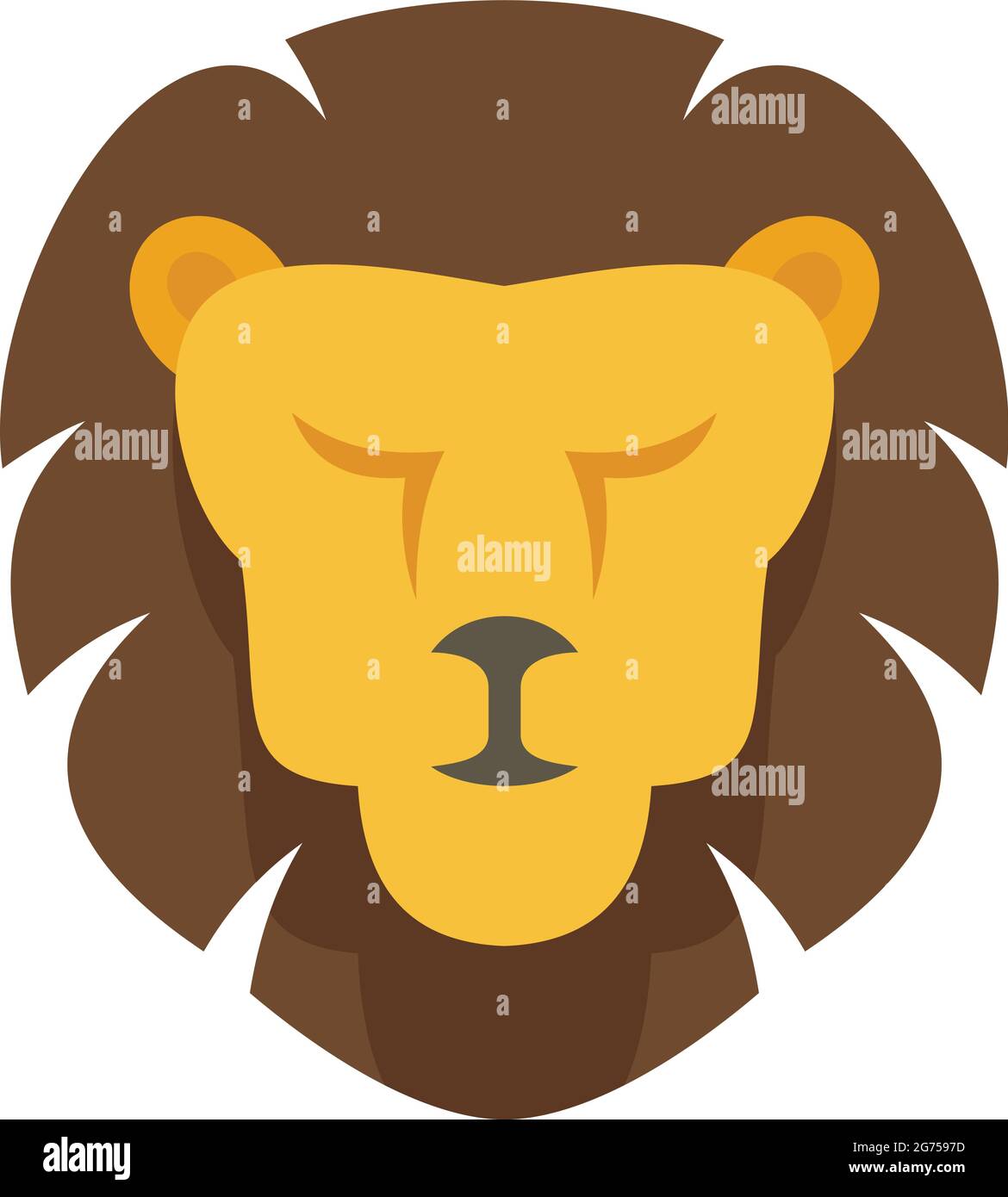 Lion face icon flat isolated vector Stock Vector Image & Art - Alamy