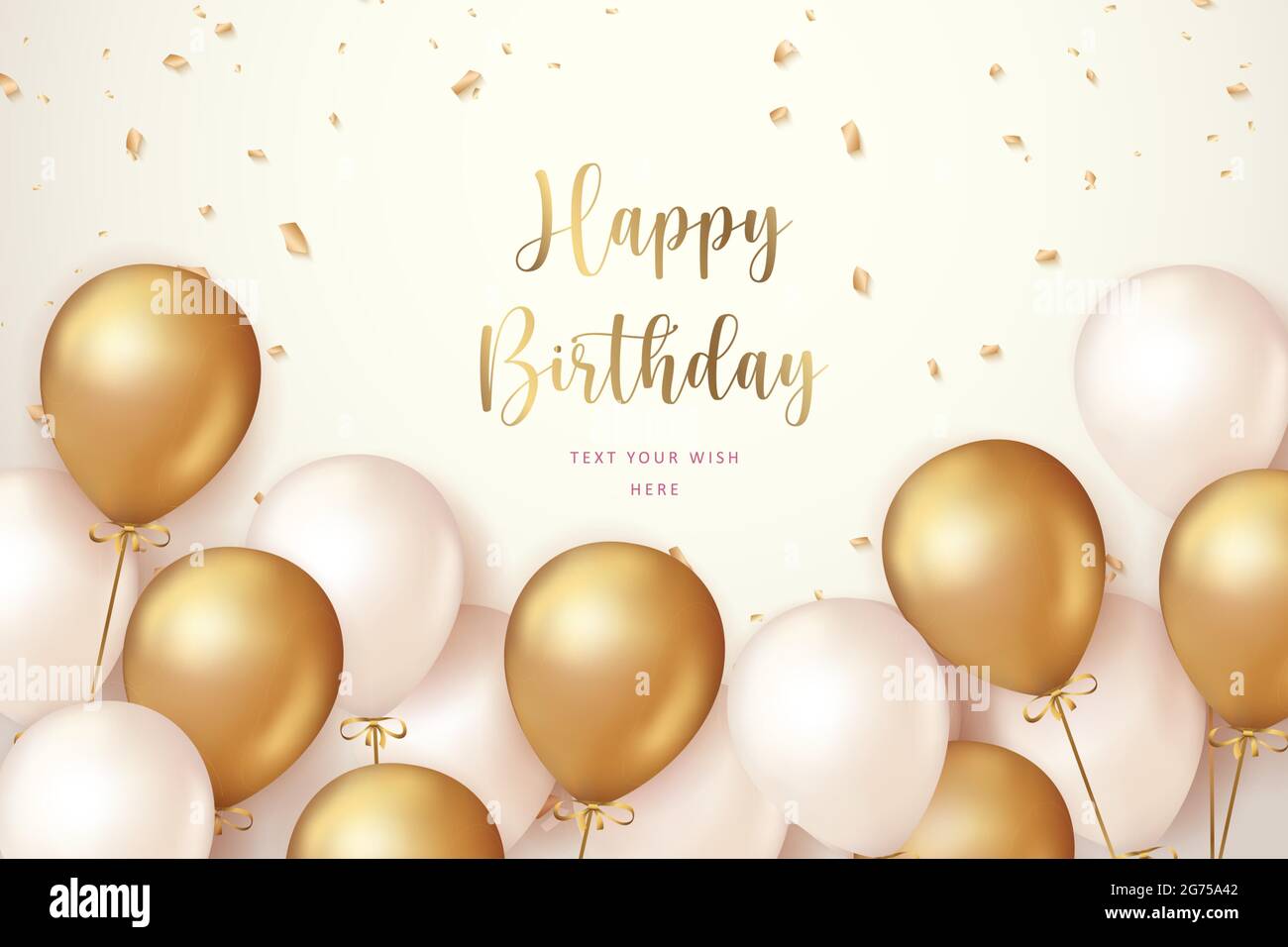 Elegant golden ballon and ribbon Happy Birthday celebration card banner ... Elegant golden ballon and ribbon Happy Birthday celebration card banner ...