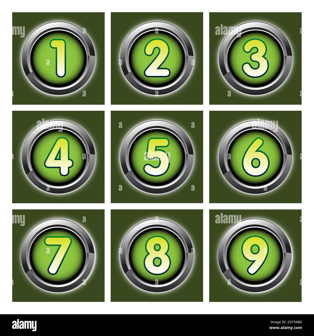 Collection or colorful numbers on buttons Stock Vector Image & Art - Alamy