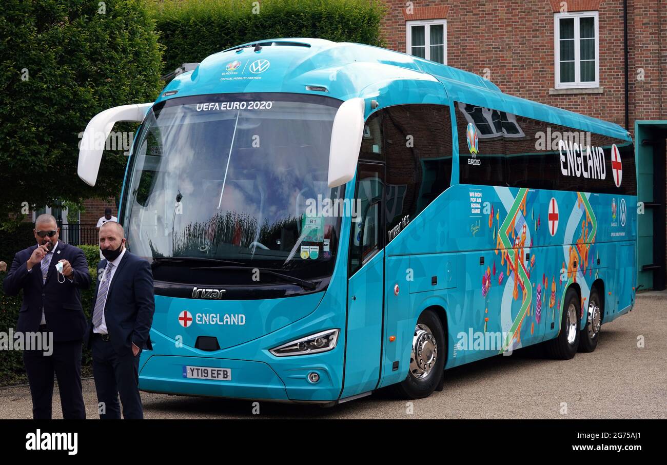 The official England bus which will take the players from the Grove ...