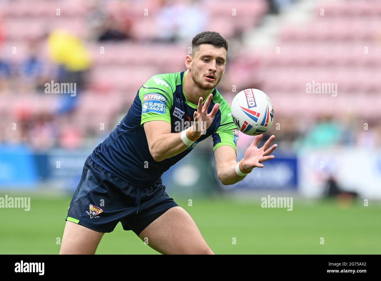 Sam Wood (27) of Huddersfield Giants during pre-game warm up Stock ...