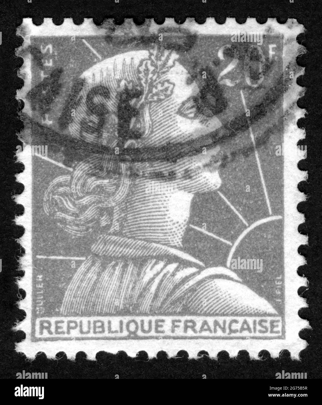 Old france postage stamp Black and White Stock Photos & Images - Alamy